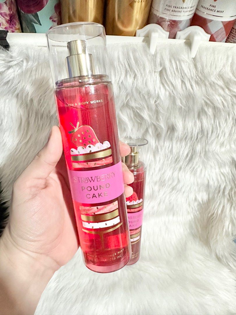Original Bath and Body Works Strawberry Pound Cake Fragrance Mist 236ml, Beauty & Personal Care ...
