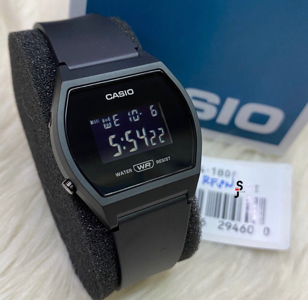 Original Casio Black Digital Resin Strap Watch For Women LW-204-1BDF ...