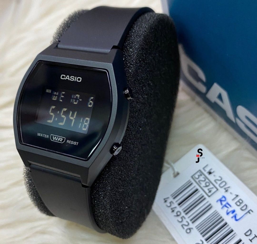 Original Casio Black Digital Resin Strap Watch For Women LW-204-1BDF ...