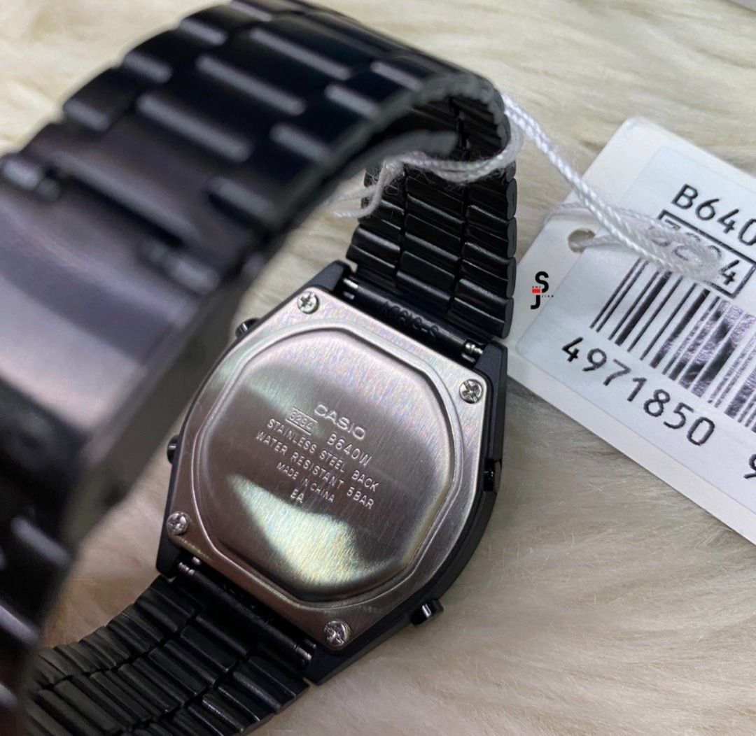 Original Casio Black Digital Stainless Steel Strap Watch B640WB-1ADF, Luxury, Watches on Carousell