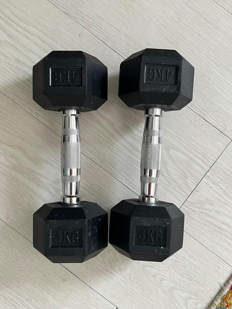 Pair of 4kg Dumbbells, Sports Equipment, Exercise & Fitness, Weights ...