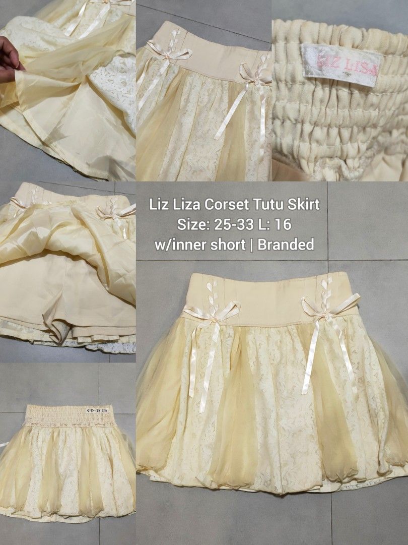 Pastel Yellow Liz Liza Corset Tutu Fairly Skirt Y2k Vibes, Women's Fashion, Bottoms, Skirts on ...