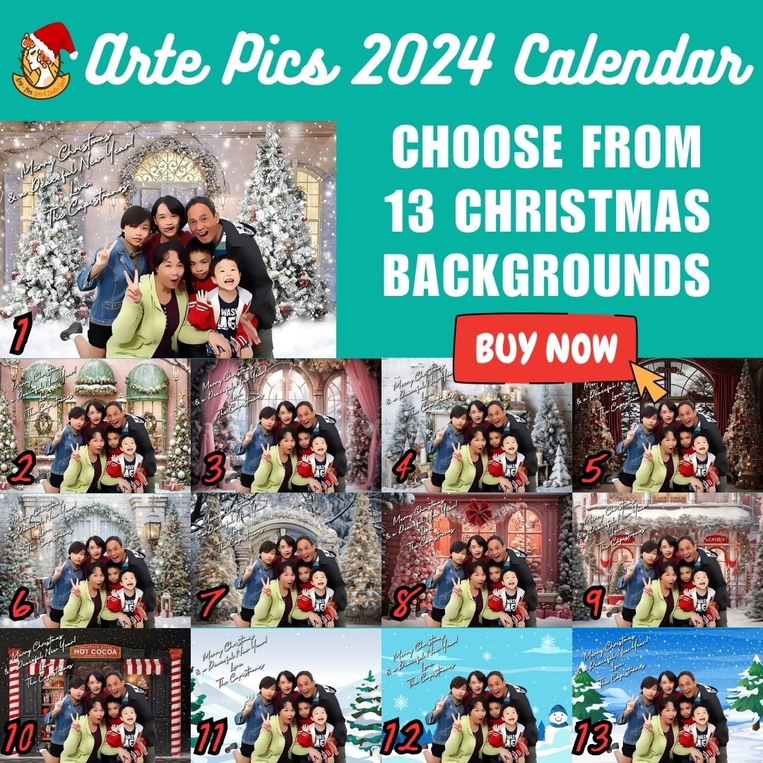Personalized 2024 Wall Calendars with 13 Christmas-themed Backgrounds ...