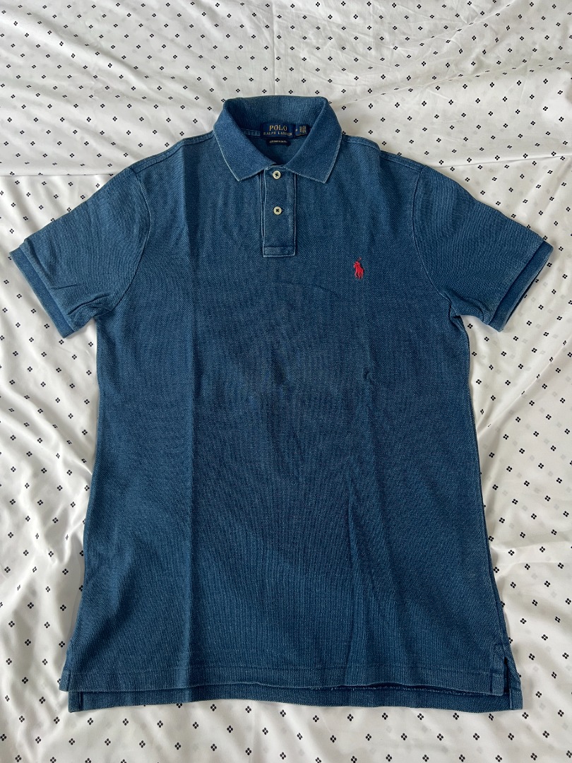 Polo Ralph Lauren Blue Polo Shirt | Custom Slim Fit, Men's Fashion, Tops & Sets, Tshirts & Polo ...