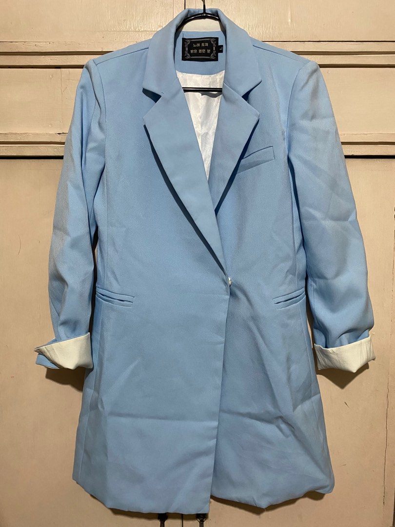 Powder Blue Coat / Blazer, Women's Fashion, Coats, Jackets and ...