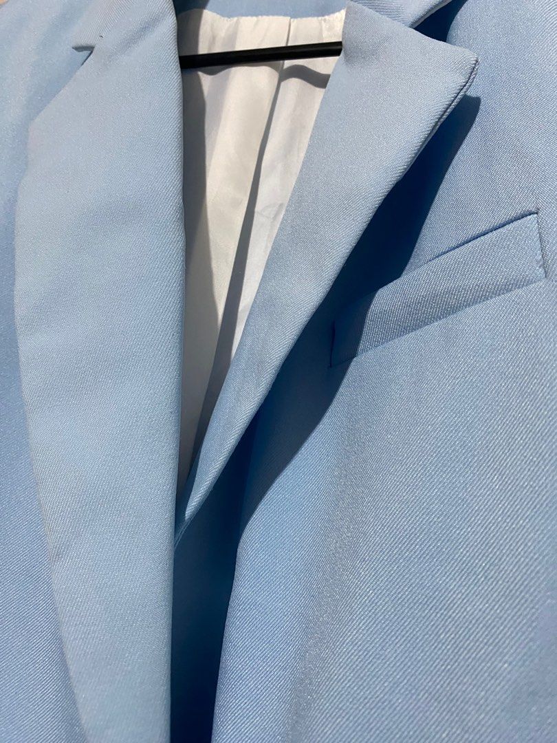 Powder Blue Coat / Blazer, Women's Fashion, Coats, Jackets and ...