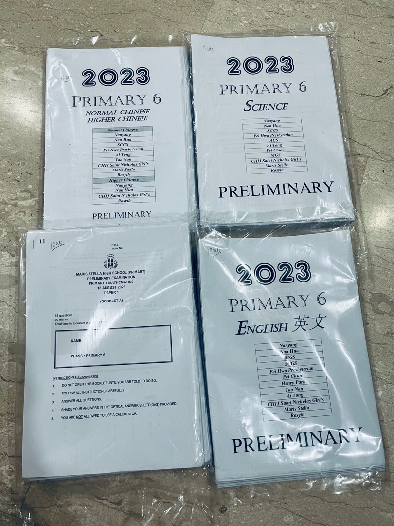 PSLE Preliminary 2023 test papers, Hobbies & Toys, Books & Magazines ...