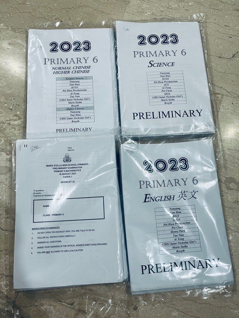 PSLE Preliminary 2023 test papers, Hobbies & Toys, Books & Magazines ...