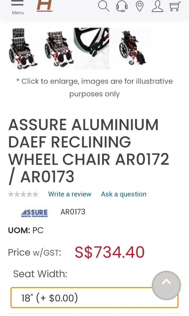 Reclining wheelchair with wide 18 inch seat, aluminium DAEF, Anti ...