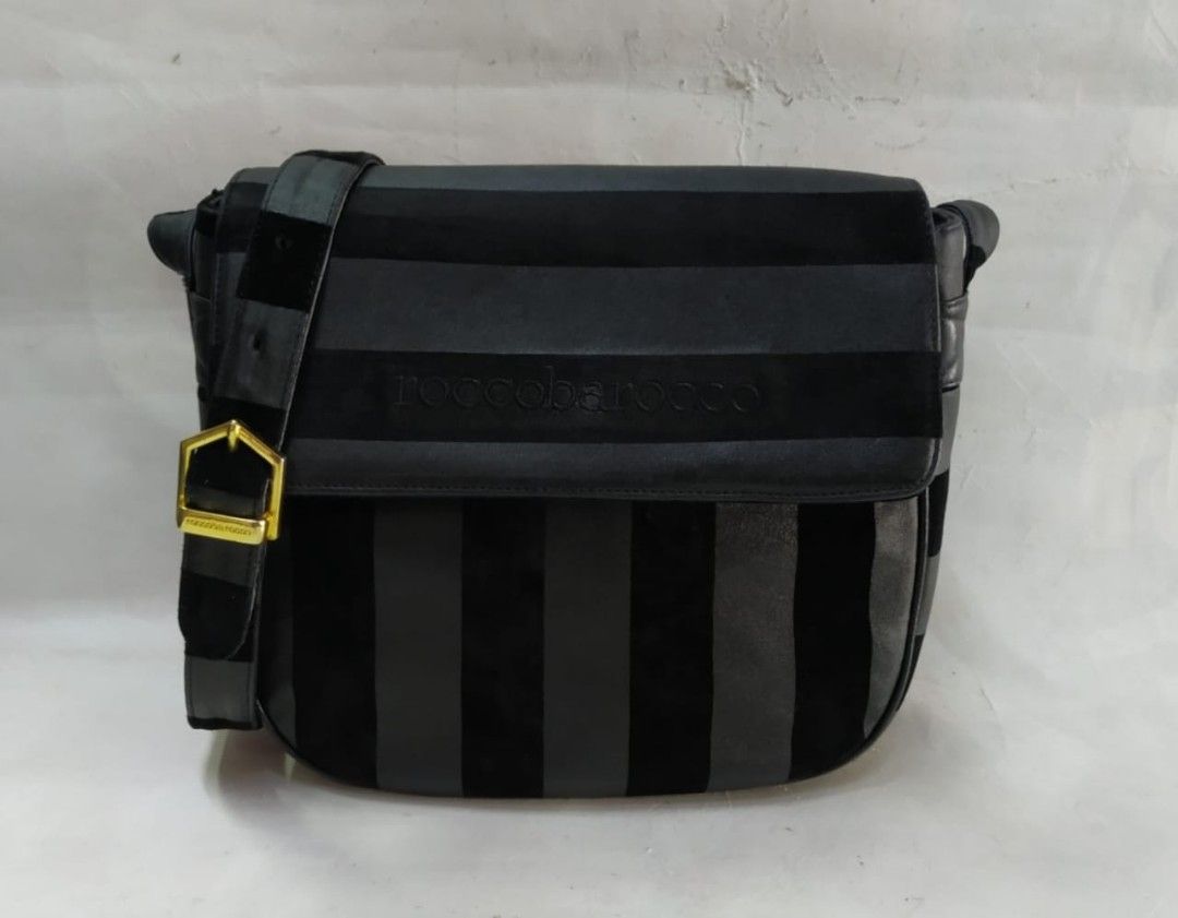 roccobarocco Leather Crossbody Bag MADE IN ITALY, Men's Fashion, Bags ...