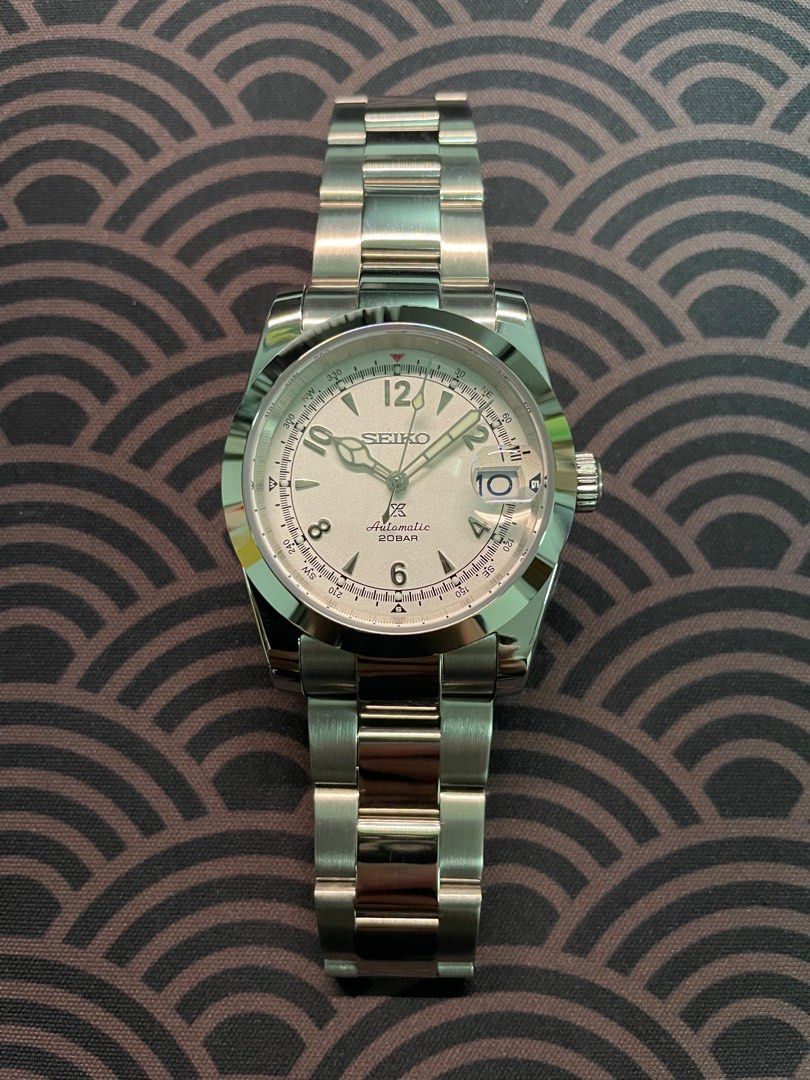 Seiko Custom Mod “Alpinist White” 36mm case, Luxury, Watches on Carousell