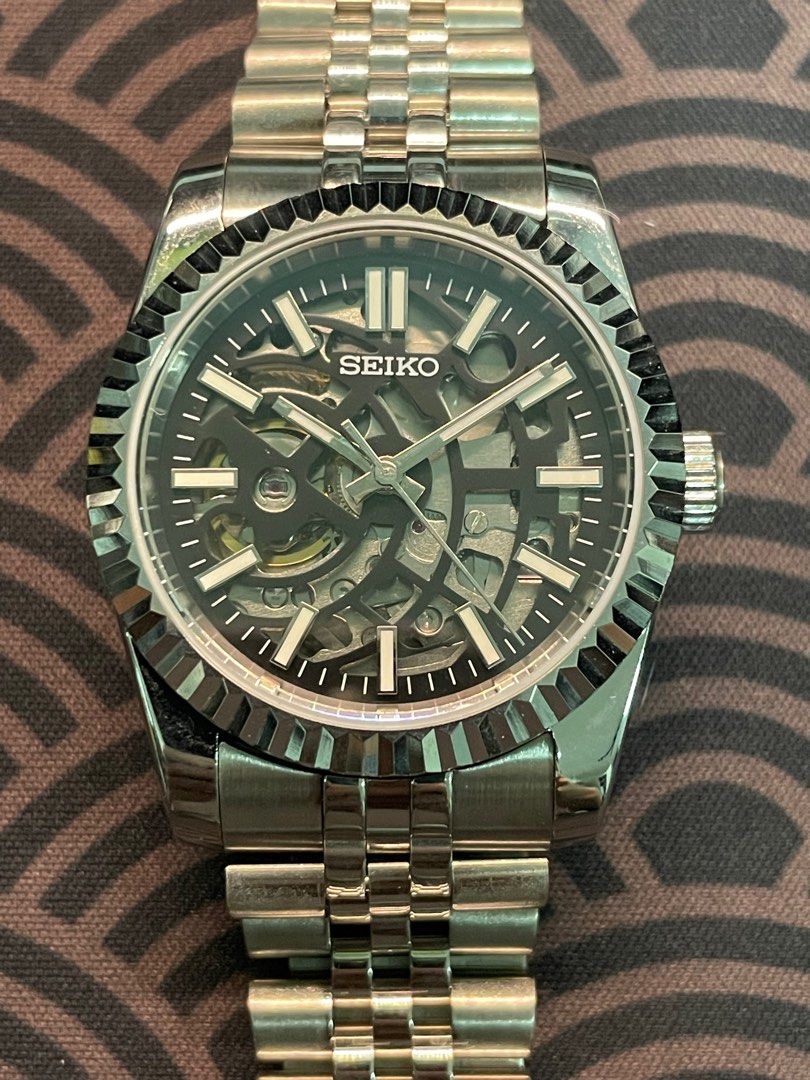 Seiko Custom Mod “Datejust Skeleton Black” 36mm case, Luxury, Watches ...