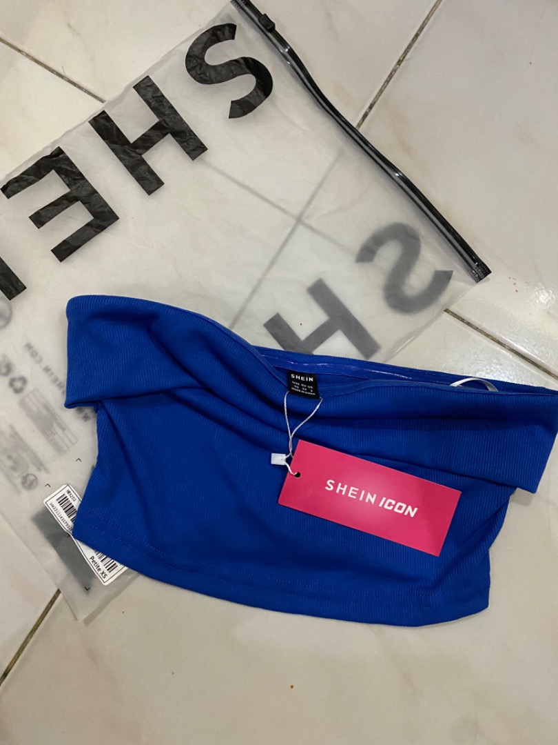 SHEIN y2k blue tube top, Women's Fashion, Tops, Others Tops on Carousell