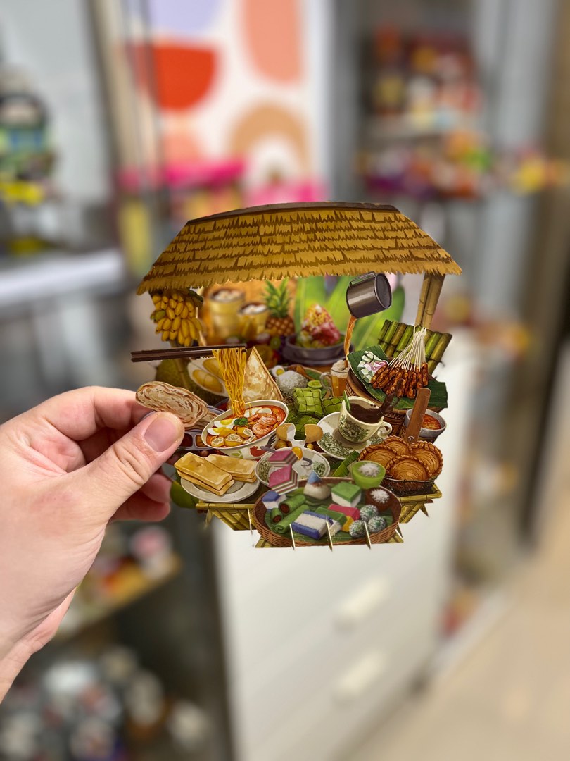 Singapore local food pop up display card, Hobbies & Toys, Stationery ...