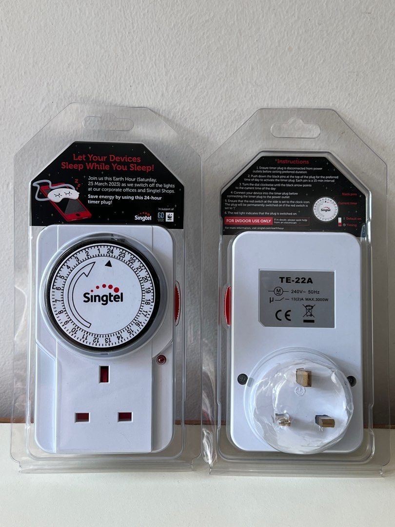 Singtel timer plug, TV & Home Appliances, Electrical, Adaptors ...