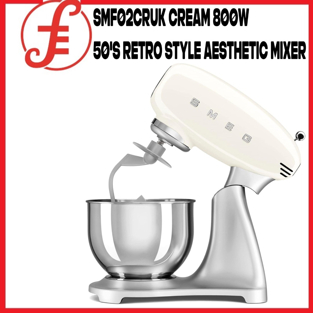 Smeg SMF02CRUK CREAM 800W 50's Retro Style Aesthetic Mixer, TV & Home ...