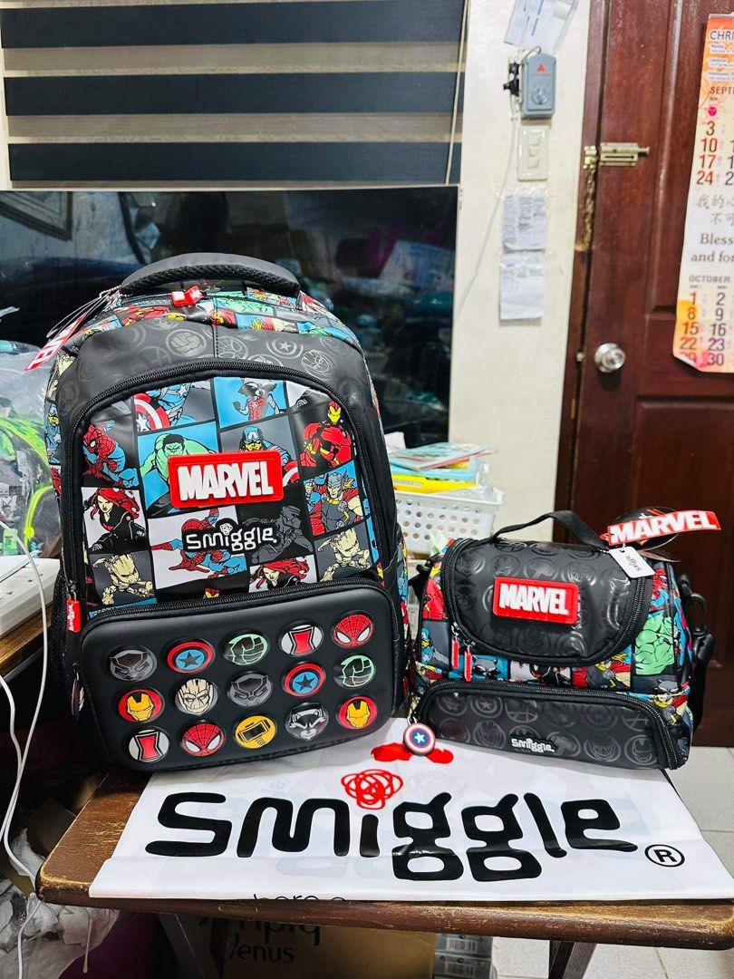 Smiggle Marvel Bagpack Set with luncbag, Men's Fashion, Bags, Backpacks ...