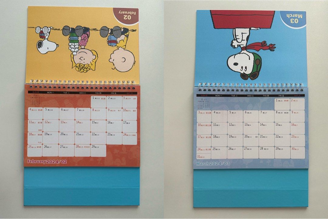 Snoopy Peanuts tabletop calendar 2024, Hobbies & Toys, Stationery ...