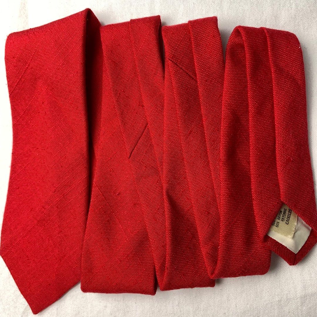 Solid Red Narrow Necktie, Men's Fashion, Watches & Accessories, Ties on ...