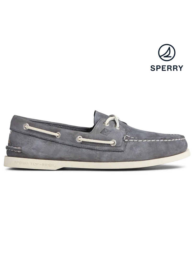 Sperry Grey Topsider (Leather Upper) details below, Men's Fashion ...