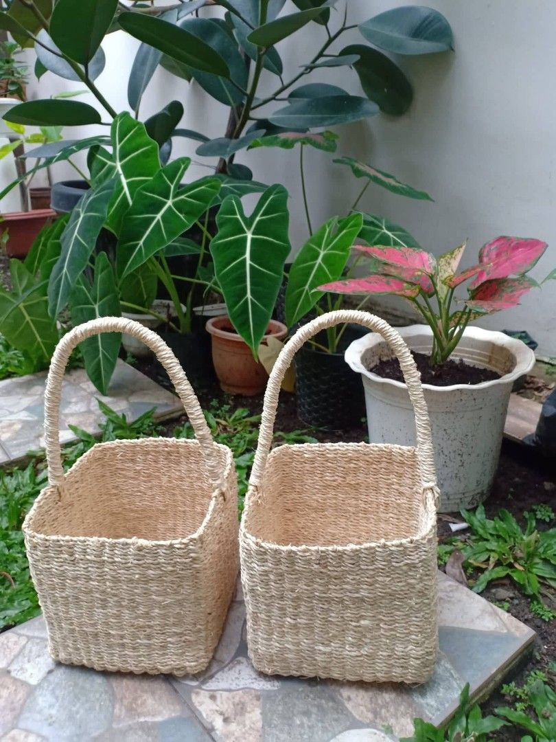 Square abaca basket, Furniture & Home Living, Home Improvement ...