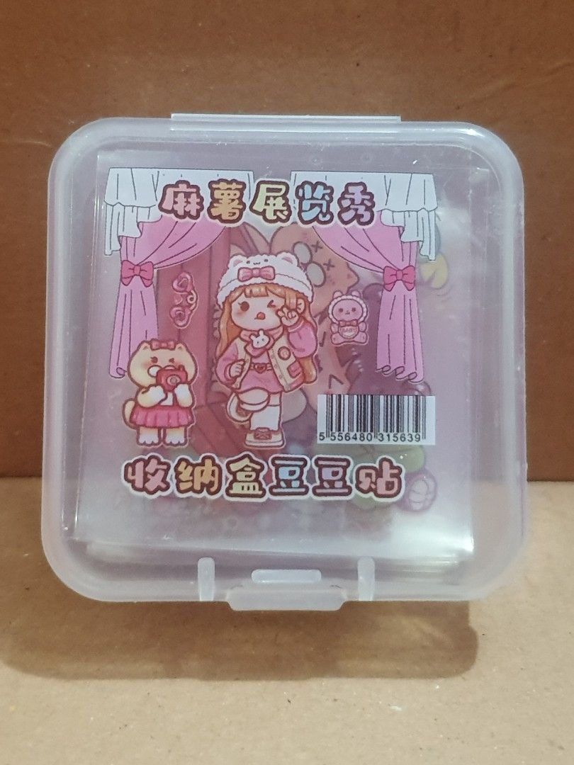 Sticker kotak mika cewek gemoy pink, Buku & Alat Tulis, Alat Tulis di ...