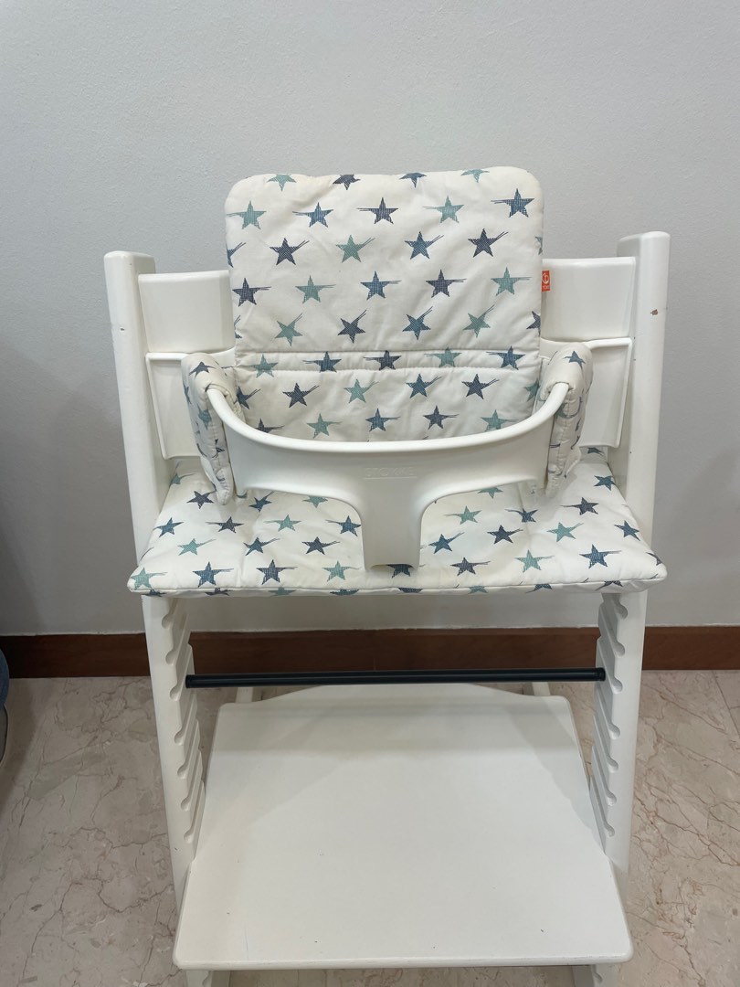 Stokke Tripp Trapp high chair with baby insert and cover, Babies & Kids ...