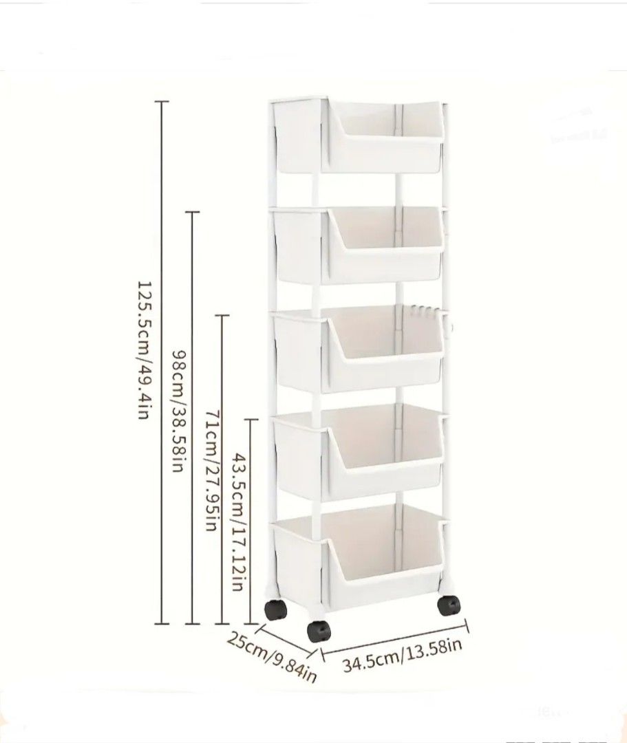 Storage Rack & wheels 5 Tier, Furniture & Home Living, Furniture ...