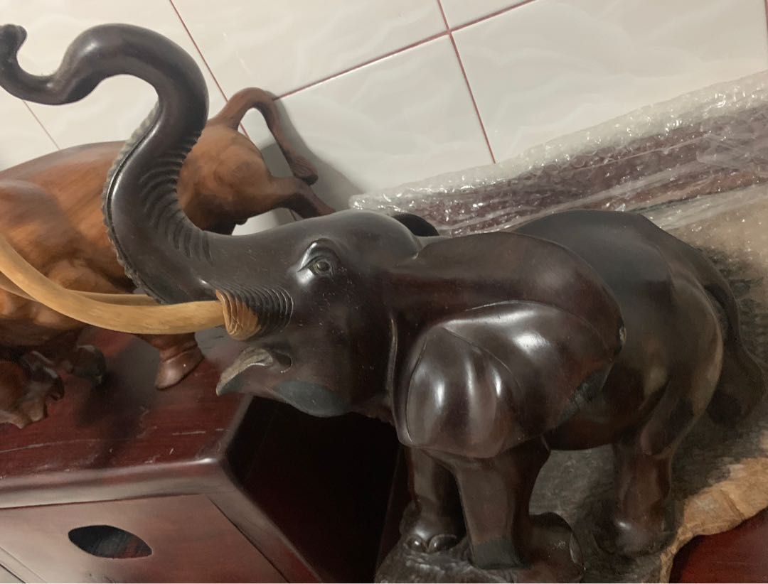 Taek Wood Hose and Elephant Display, Furniture & Home Living, Home ...