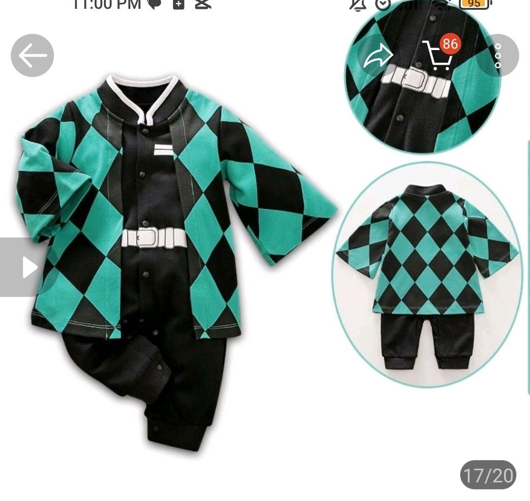 Tanjiro Kamado (Demon Slayer) baby costume, Babies & Kids, Babies ...