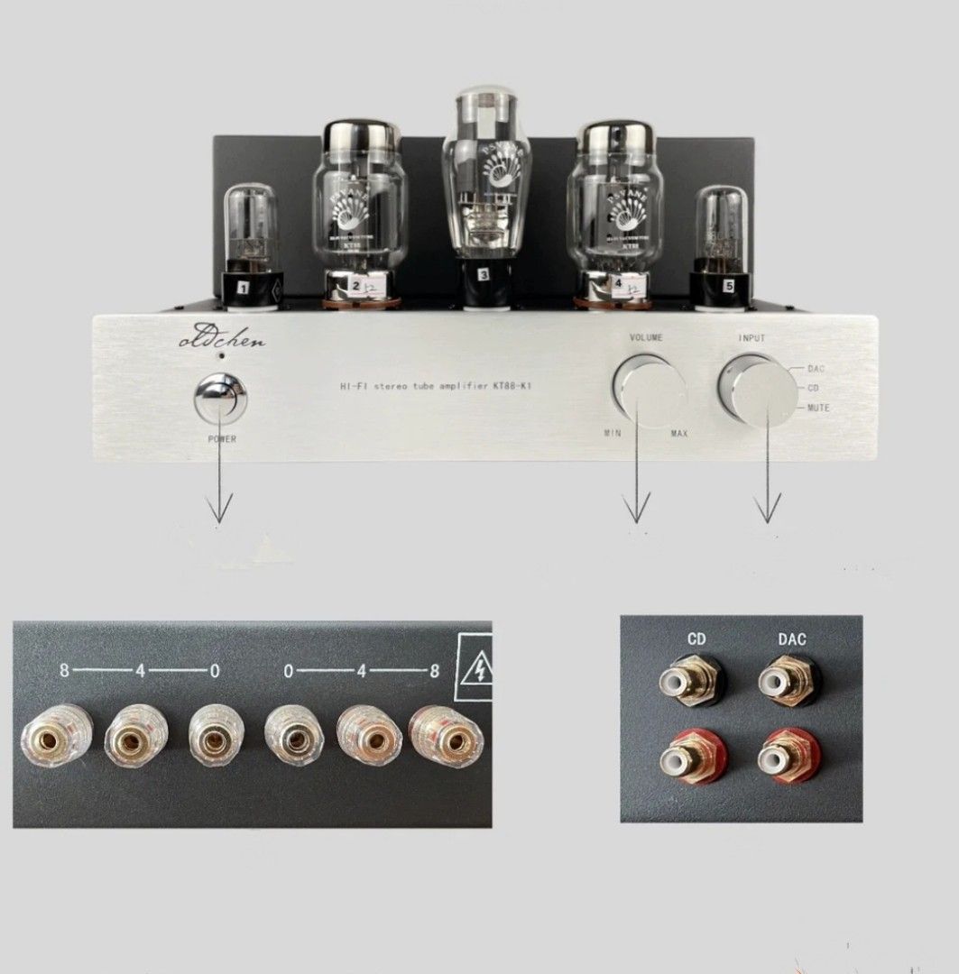 LaoChen KT88-K1 Class A Bluetooth Tube Amplifier, only silver color ...