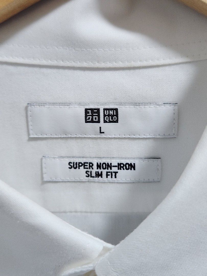 Uniqlo Super Non Iron Slim Fit white shirt, Men's Fashion, Tops & Sets ...