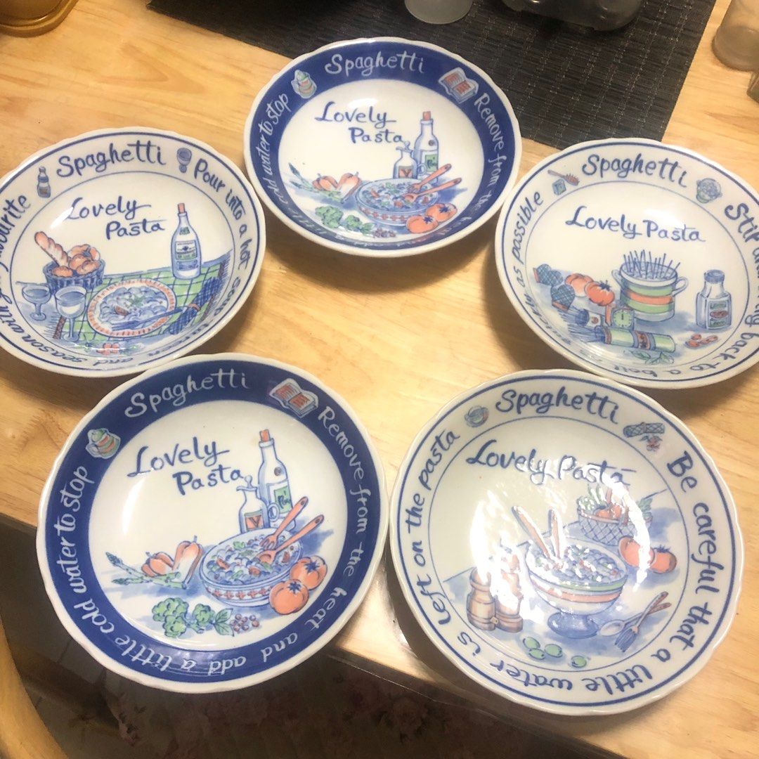 Vintage Italian Design Pietro Salad / Pasta Plates 5 pcs, Furniture ...