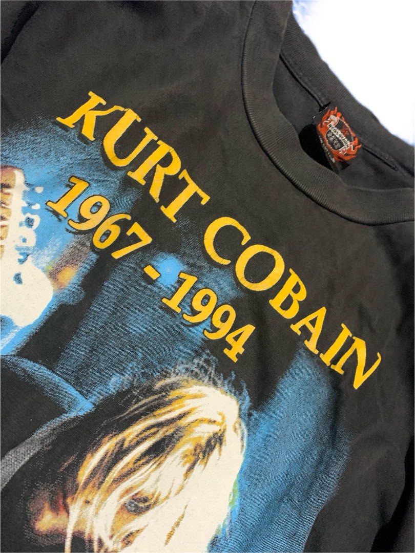 Vintage KURT COBAIN MEMORIAL TEE, Men's Fashion, Tops & Sets, Tshirts & Polo Shirts on Carousell