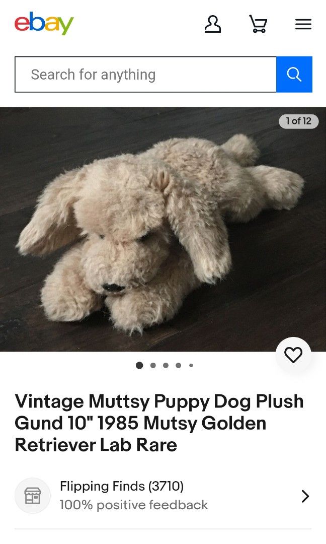 VINTAGE LARGE SIZE 1985 GUND BRAND MUTTSY LABRADOR GOLDEN RETRIEVER ...