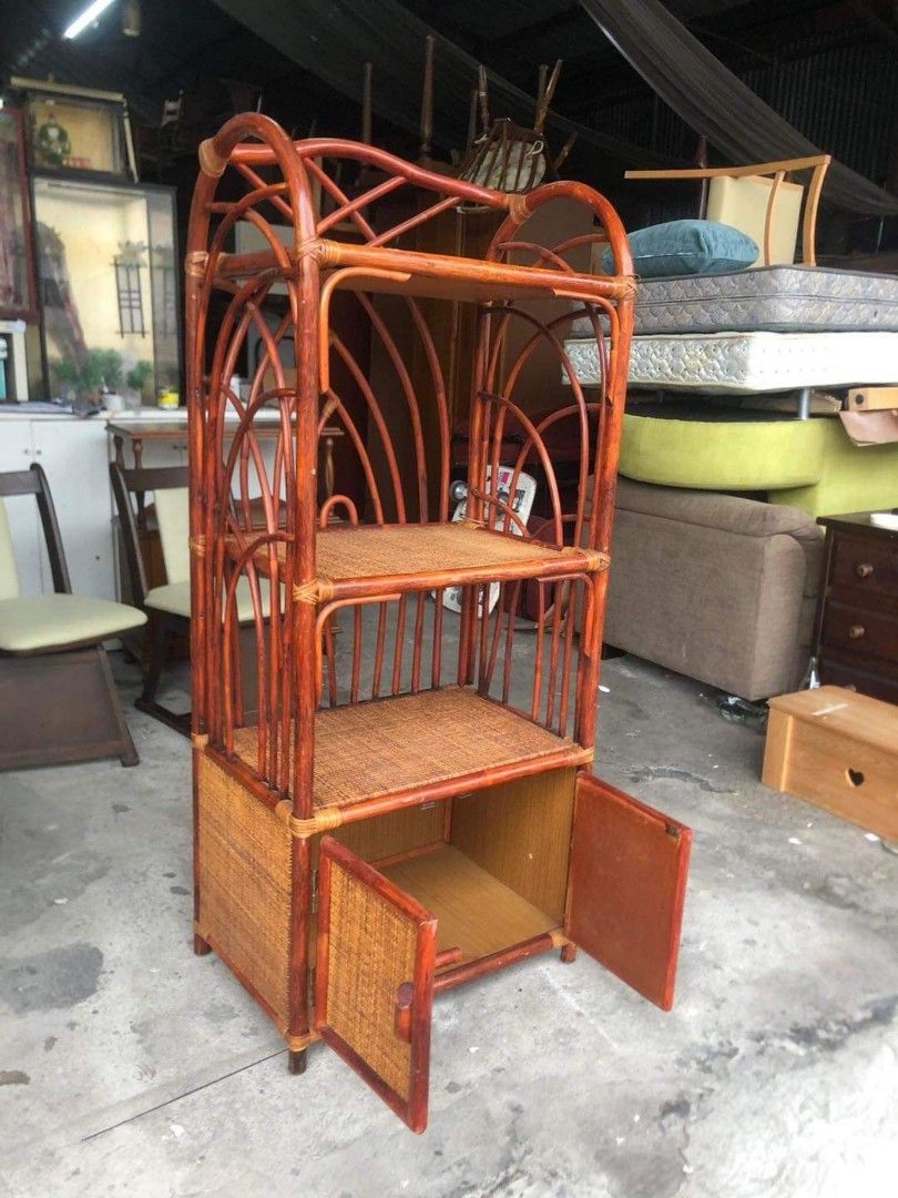 Vintage rattan bookcase, Furniture & Home Living, Furniture, Shelves ...