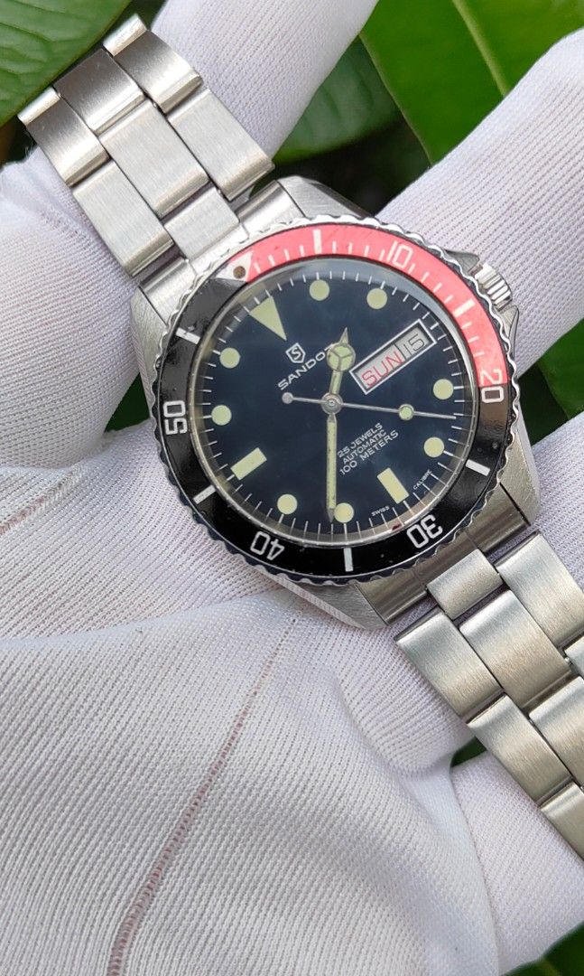 Vintage Sandoz submariner automatic "coke", Luxury, Watches on Carousell
