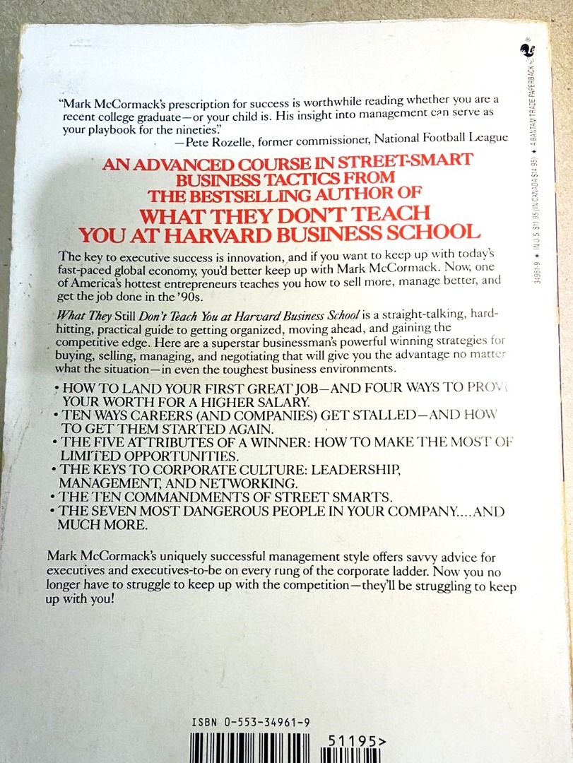 What they still don't teach you at harvard business school (Pre-loved book), Hobbies & Toys ...