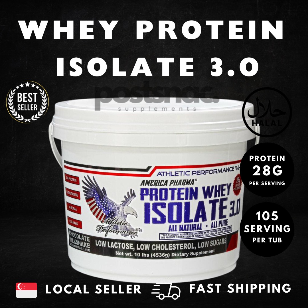 Whey Protein Isolate 3.0 [America Pharma][NEW FORMULA], Health ...
