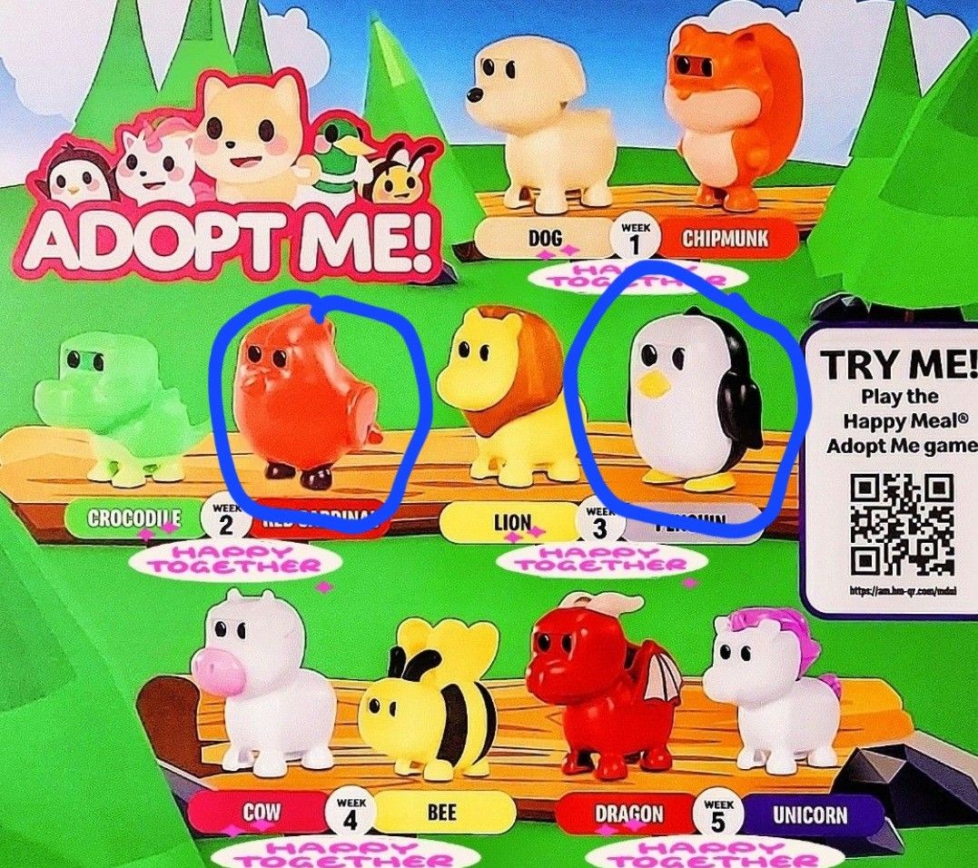 WTT Mcdonald's Adopt me pets, Hobbies & Toys, Toys & Games on Carousell