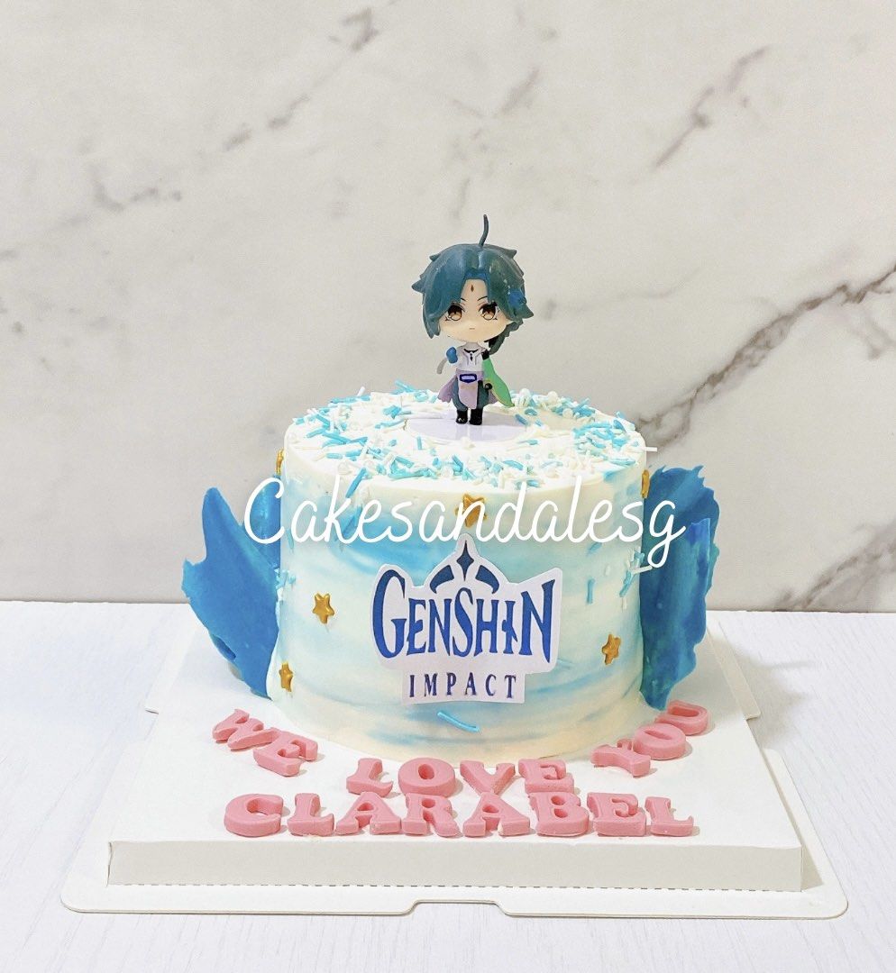 Xiao Genshin Impact Cake, Food & Drinks, Homemade Bakes on Carousell