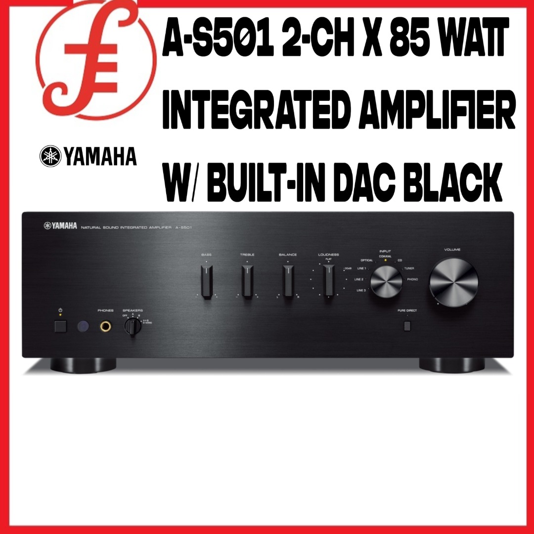 YAMAHA A-S501 2-Ch x 85 Watts Integrated Amplifier w/ Built-in DAC ...