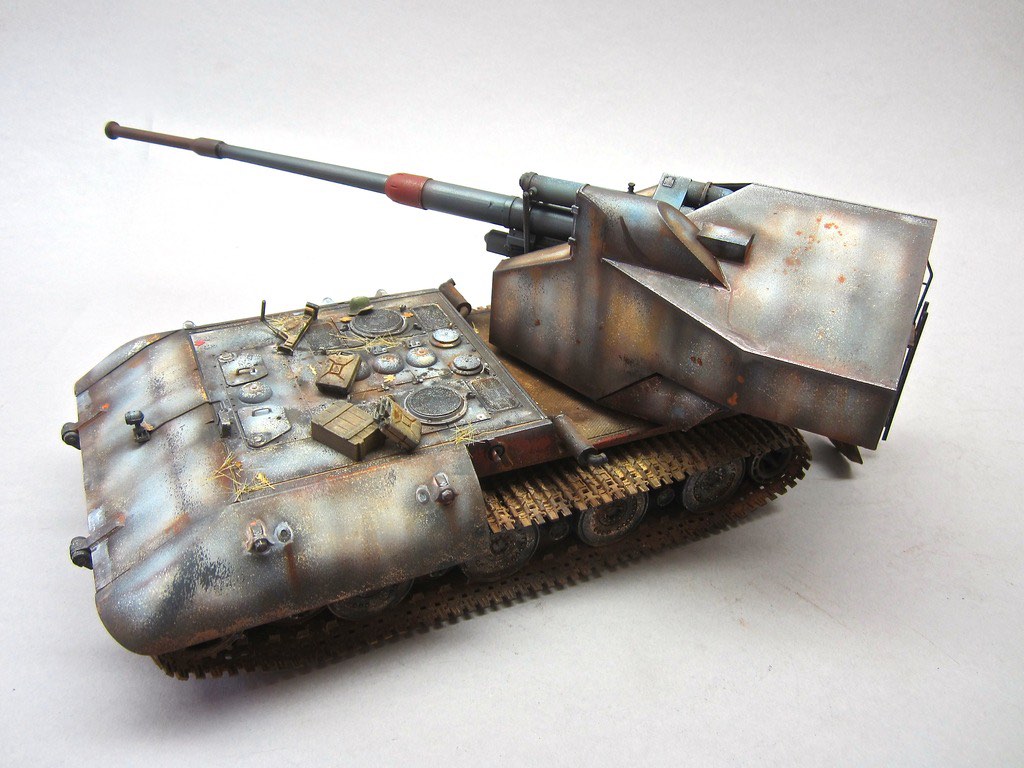 1/35 Built and painted German 12.8cm Waffentrager auf E100, 興趣及遊戲, 玩具 ...