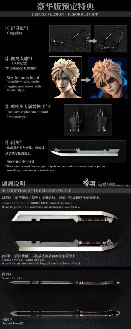 1/6 scale Final Fantasy VII Advent Children Cloud Strife & Fenrir ...
