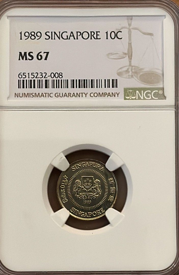 1989 Singapore 10 Cents NGC MS 67 TOP POP, Hobbies & Toys, Memorabilia & Collectibles, Currency ...