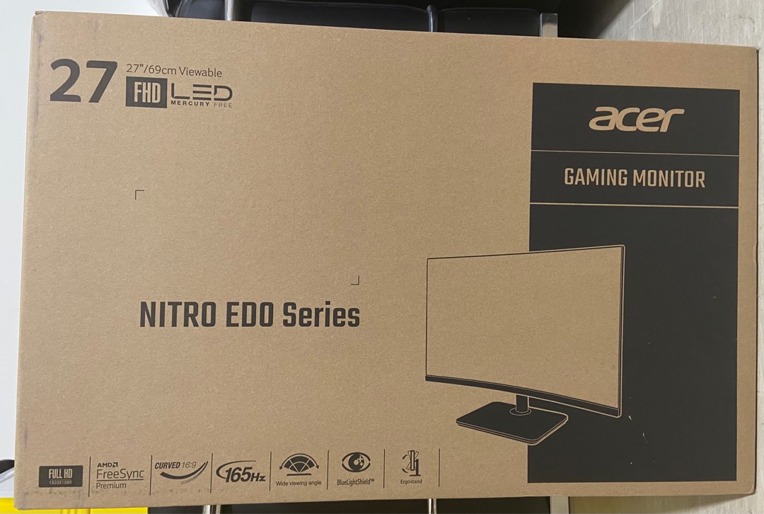 27'' 165hz ACER curved gaming monitor ED270R, Computers & Tech, Parts & Accessories, Monitor ...