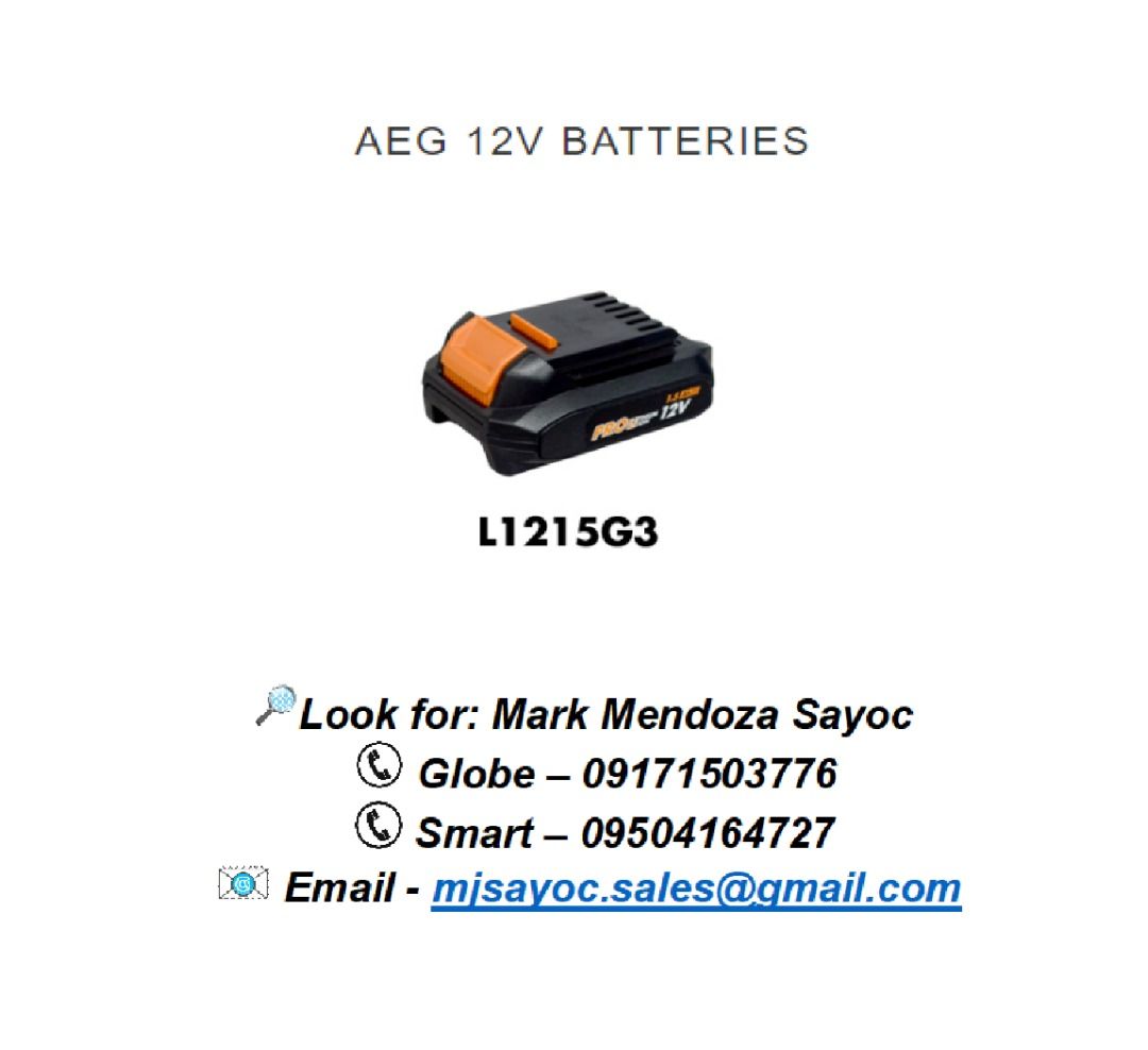 AEG 12V BATTERIES L1215G3, Commercial & Industrial, Construction Tools ...