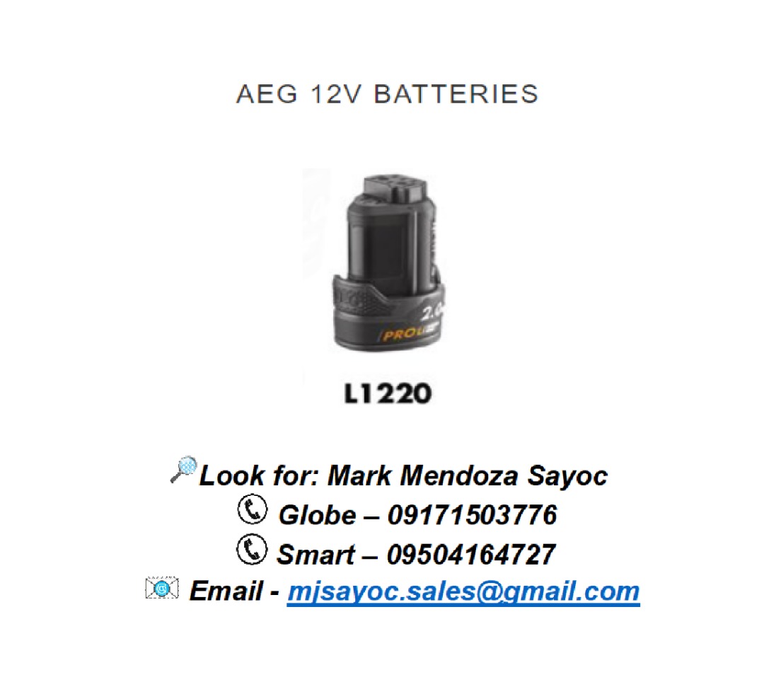 AEG 12V BATTERIES L1220, Commercial & Industrial, Construction Tools ...