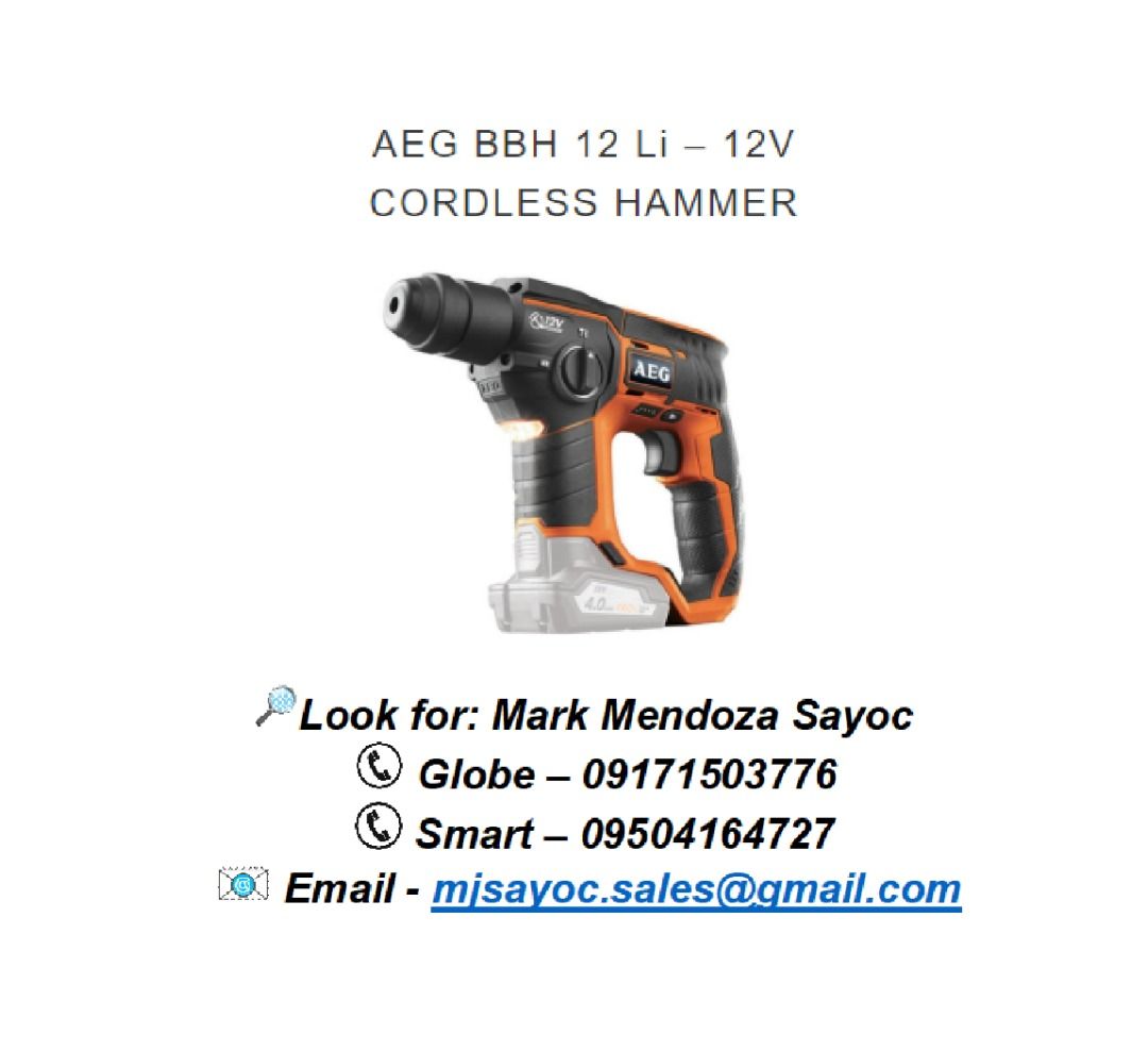AEG BBH 12 Li – 12V CORDLESS HAMMER, Commercial & Industrial, Construction Tools & Equipment on ...