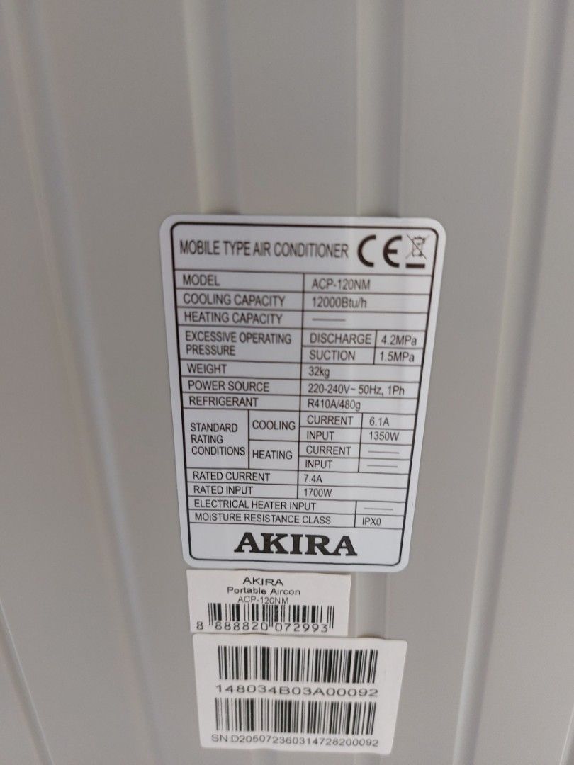 Akira Portable Aircon, TV & Home Appliances, Air Conditioners & Heating ...
